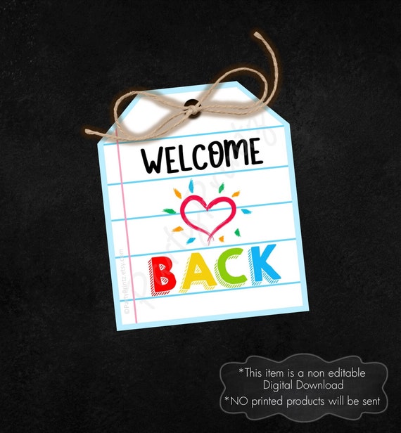 INSTANT DOWNLOAD - Printable - Tags - Welcome Back to School - Student ...