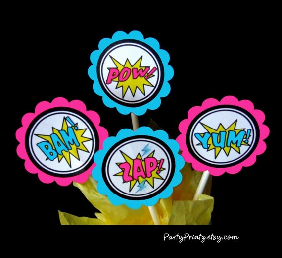 INSTANT DOWNLOAD - Printable SuperGirl Cupcake Toppers & Favor Tags ...