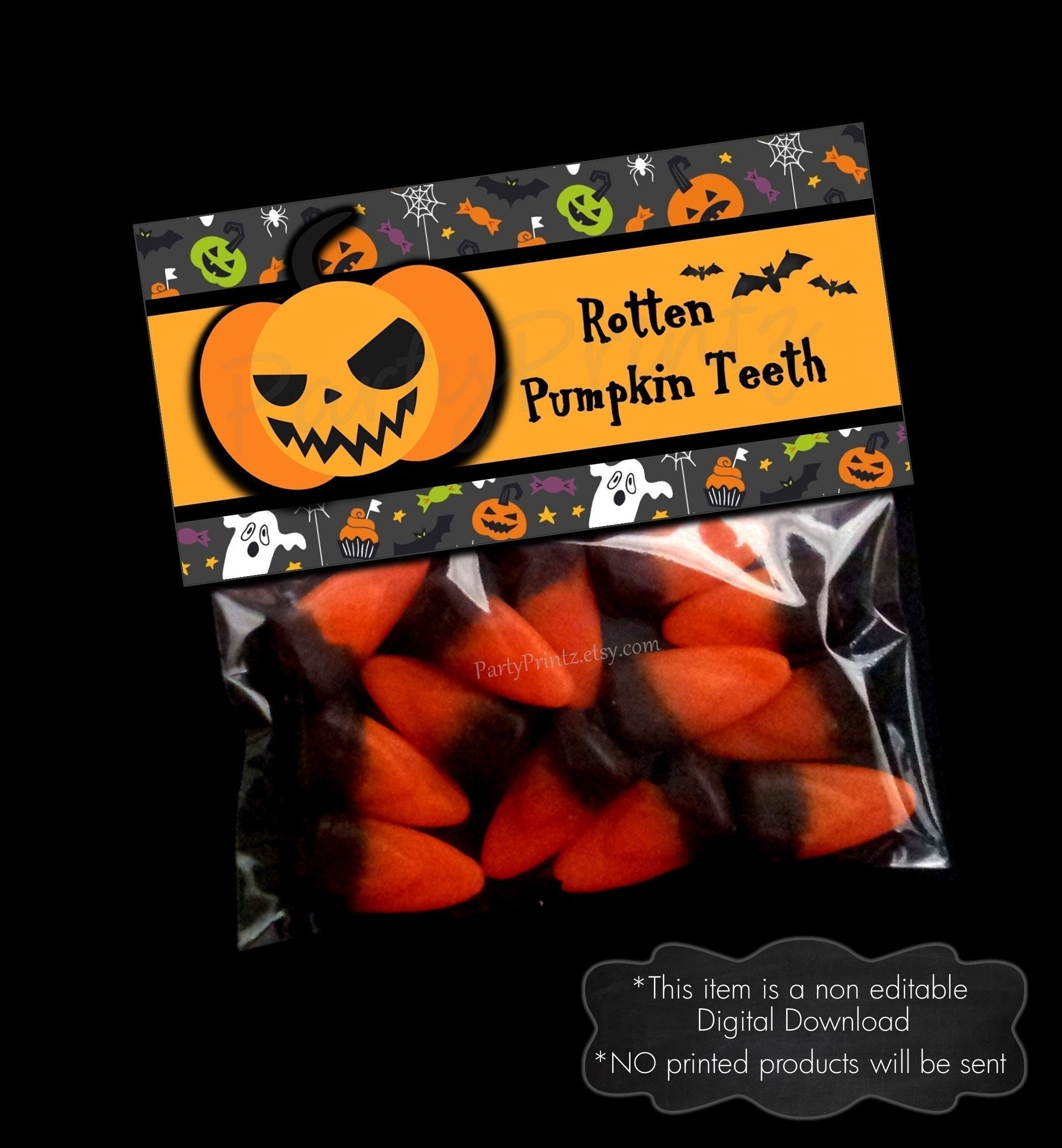 INSTANT DOWNLOAD Rotten Pumpkin Teeth Halloween Treat Bag | Etsy