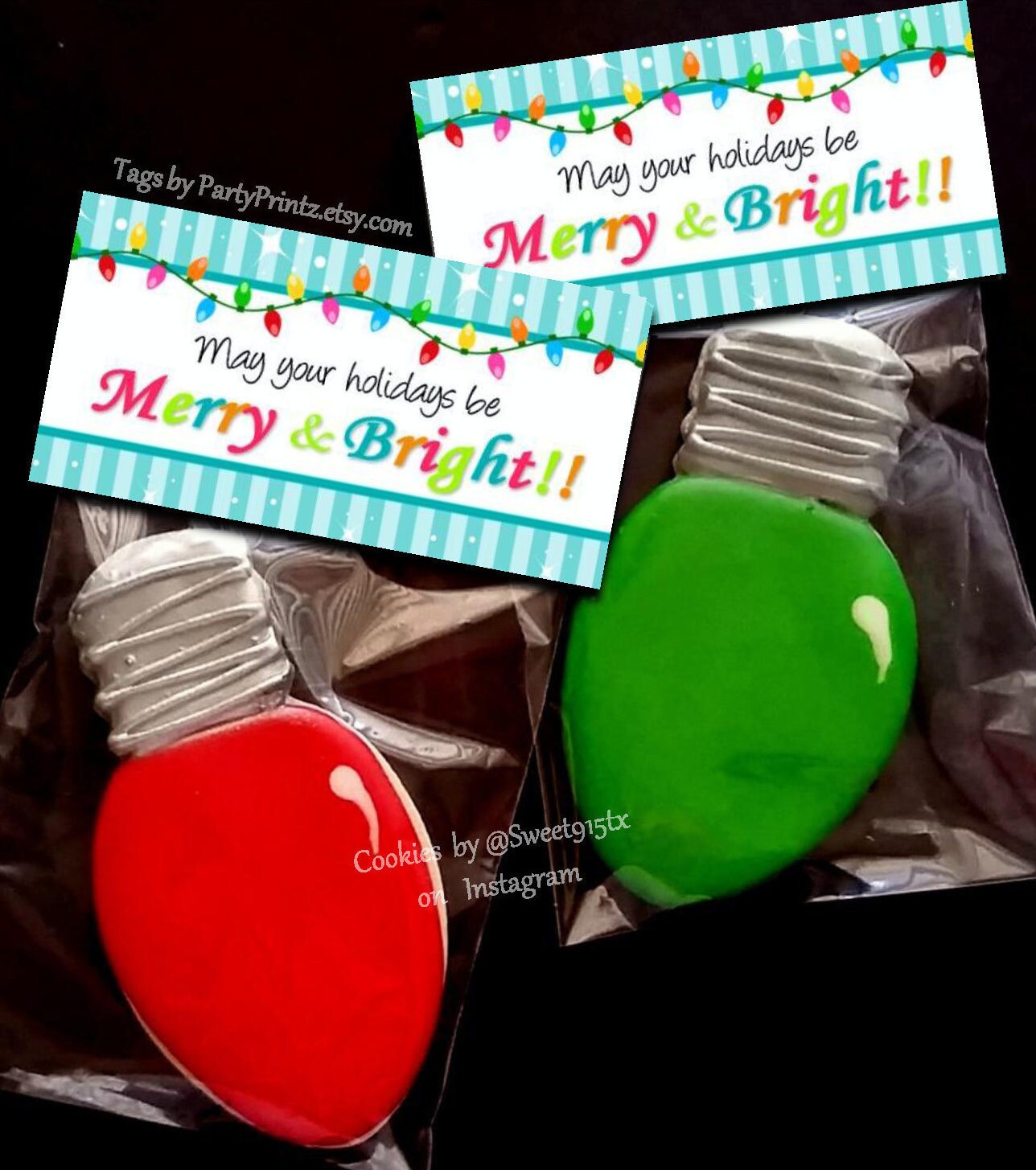INSTANT DOWNLOAD Merry and Bright Treat Bag Toppers Blue - Etsy