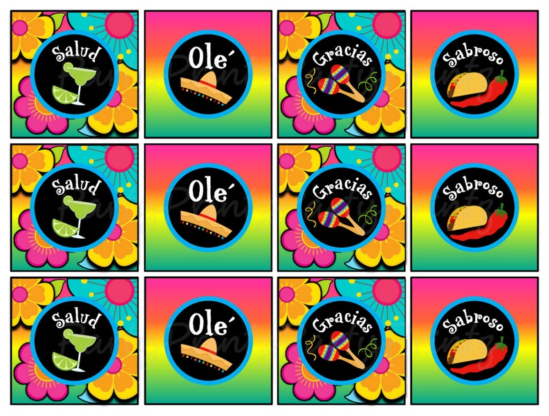 INSTANT DOWNLOAD - Printable - Cinco De Mayo Cupcake Toppers & Wrappers ...