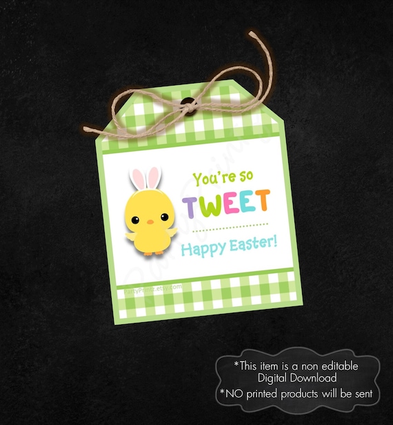 INSTANT DOWNLOAD - Printable - Tags - You're so TWEET Easter - pdf ...