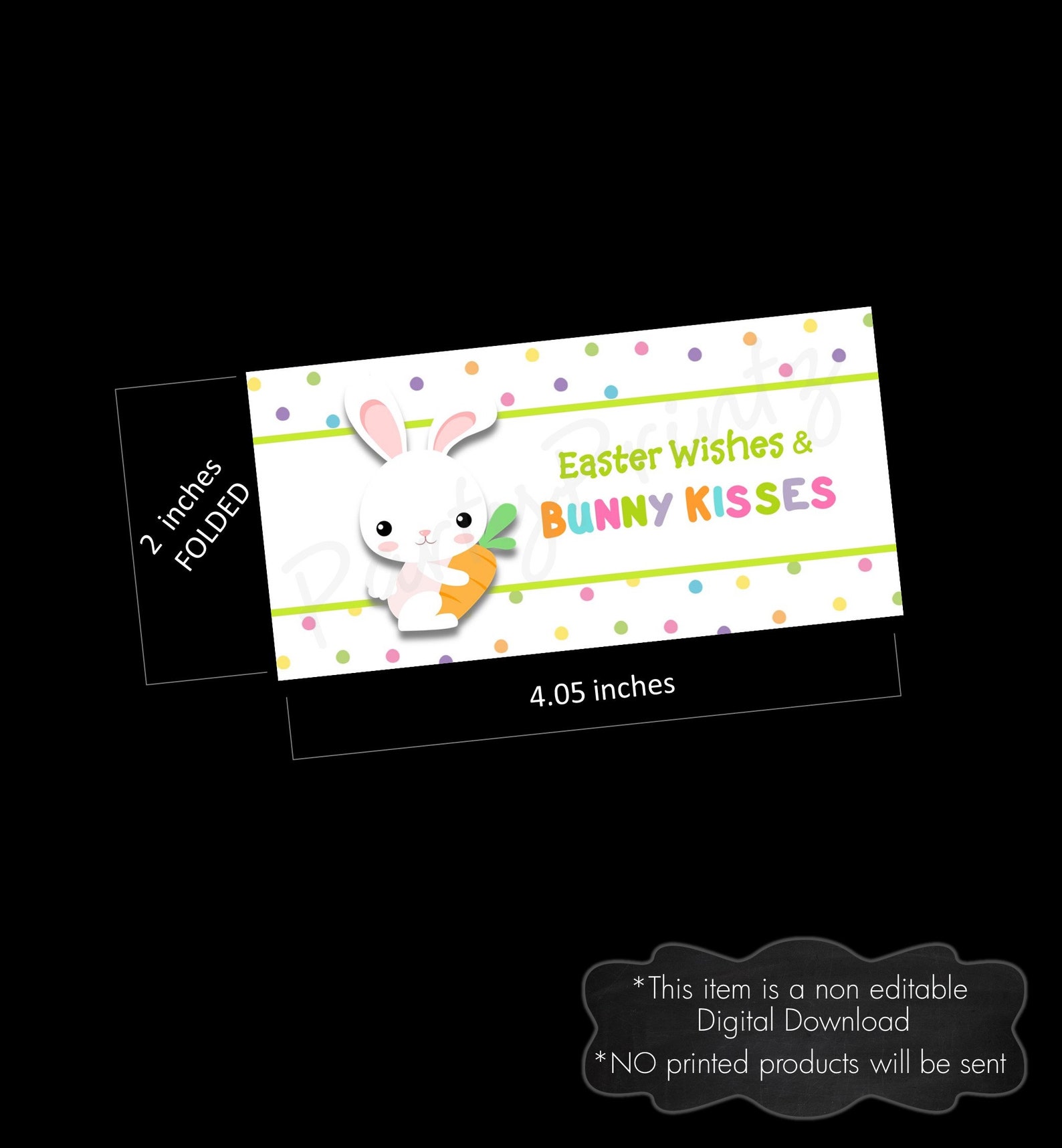 INSTANT DOWNLOAD - Printable Treat Bag Toppers - Bunny Kisses - Easter ...