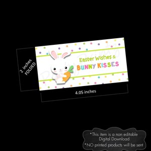 INSTANT DOWNLOAD Printable Treat Bag Toppers Bunny Kisses Easter - Etsy