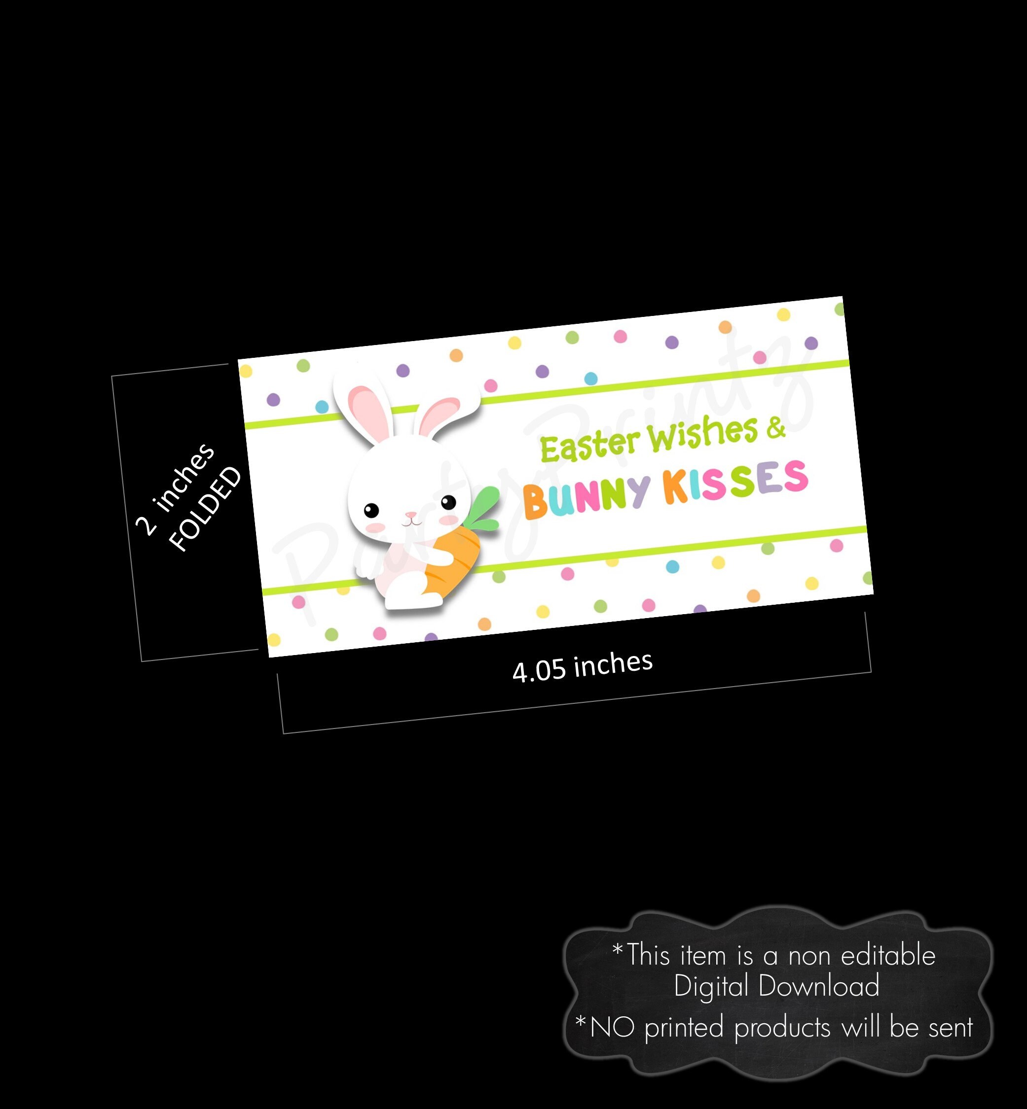 INSTANT DOWNLOAD Printable Treat Bag Toppers Bunny Kisses Easter - Etsy