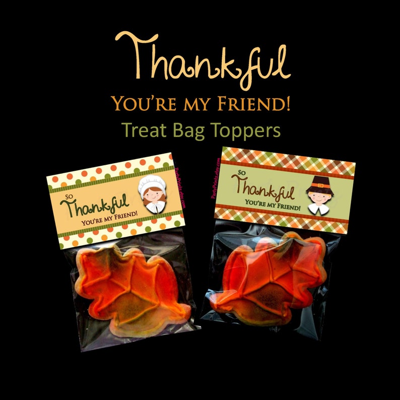 INSTANT DOWNLOAD - Thankful You're My Teacher - Treat Bag Toppers ...