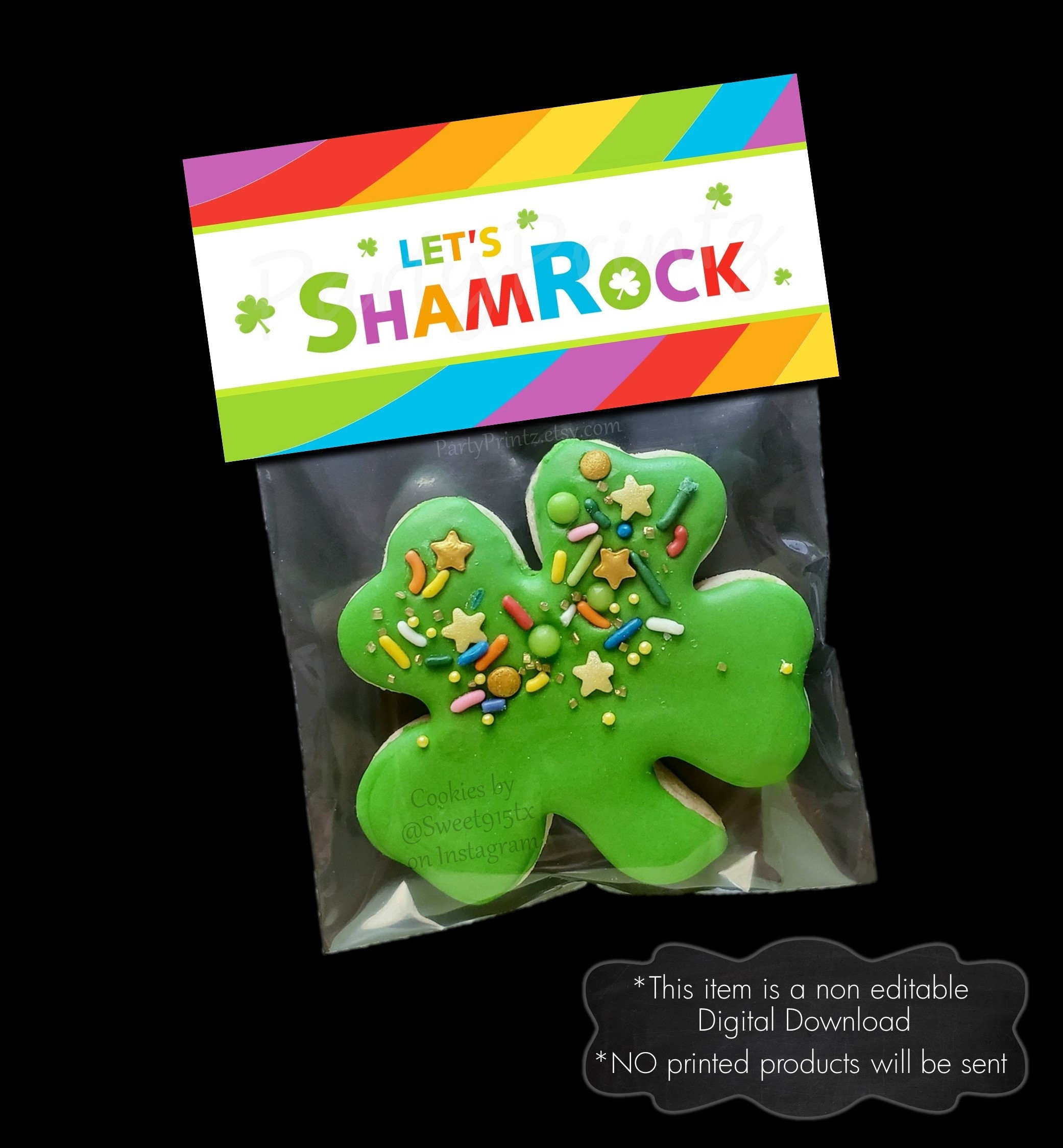 INSTANT DOWNLOAD Printable Treat Bag Toppers Let's Shamrock St. Patrick ...