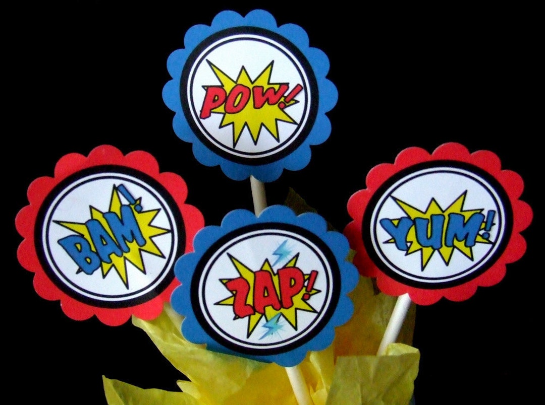 INSTANT DOWNLOAD - Printable Superhero Cupcake Toppers & Favor Tags - Etsy