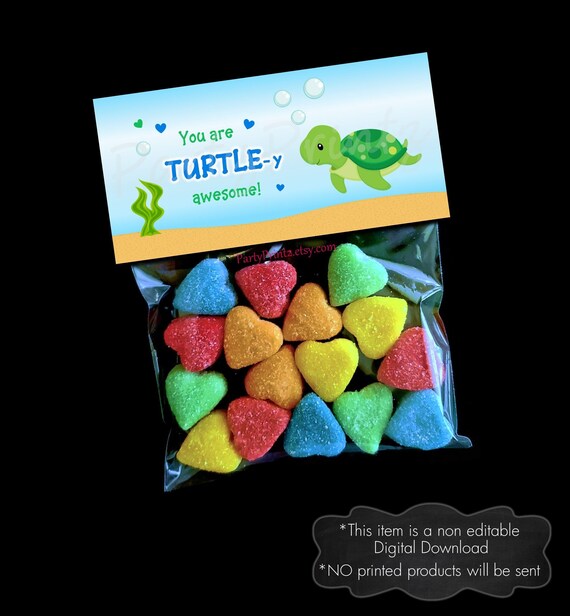 INSTANT DOWNLOAD - Printable Treat Bag Toppers - Turtley Awesome ...