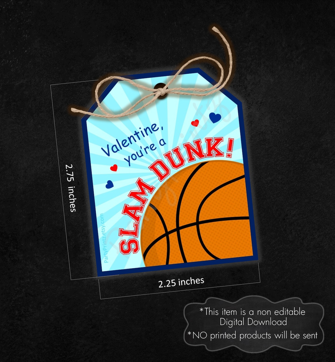INSTANT DOWNLOAD Printable Tags Slam Dunk Basketball - Etsy