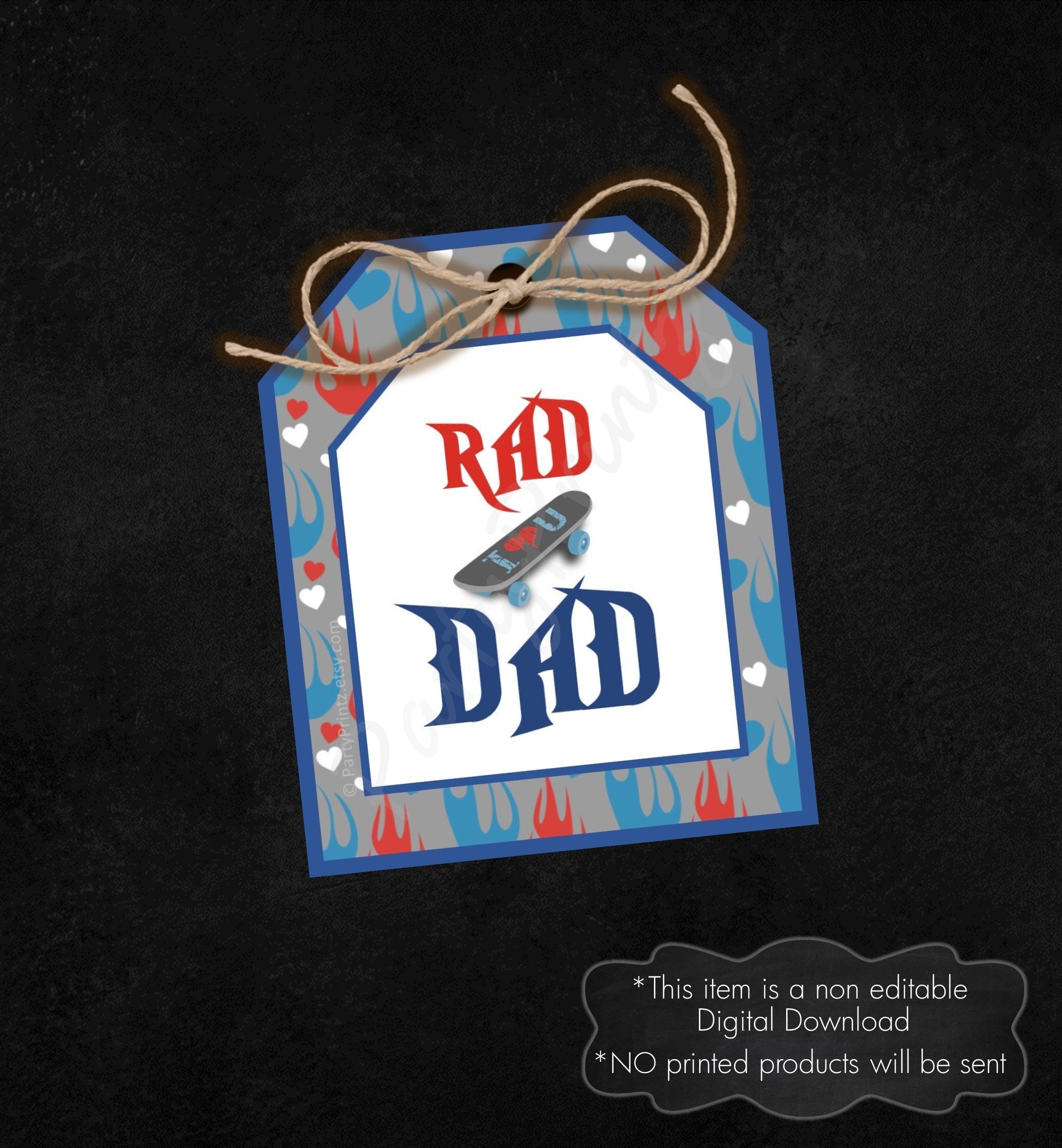 INSTANT DOWNLOAD Printable RAD Dad Father's Day Tags Pdf Jpg - Etsy