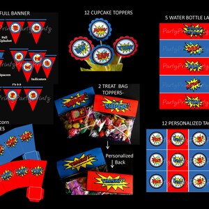 INSTANT DOWNLOAD - Printable Superhero Cupcake Toppers & Favor Tags - Etsy