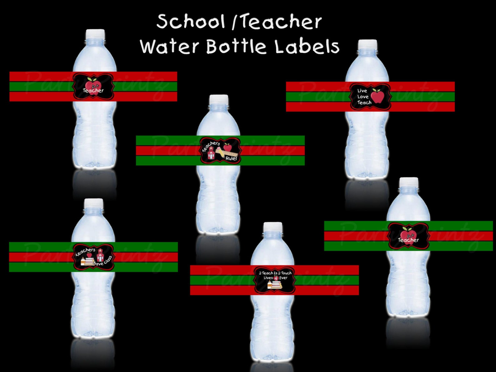 INSTANT DOWNLOAD Printable School / Teacher Water Bottle | Etsy