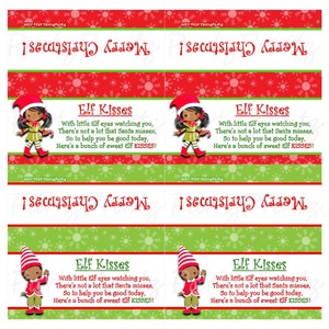 INSTANT DOWNLOAD - Elf Kisses - Printable Treat Bag Toppers - Merry ...