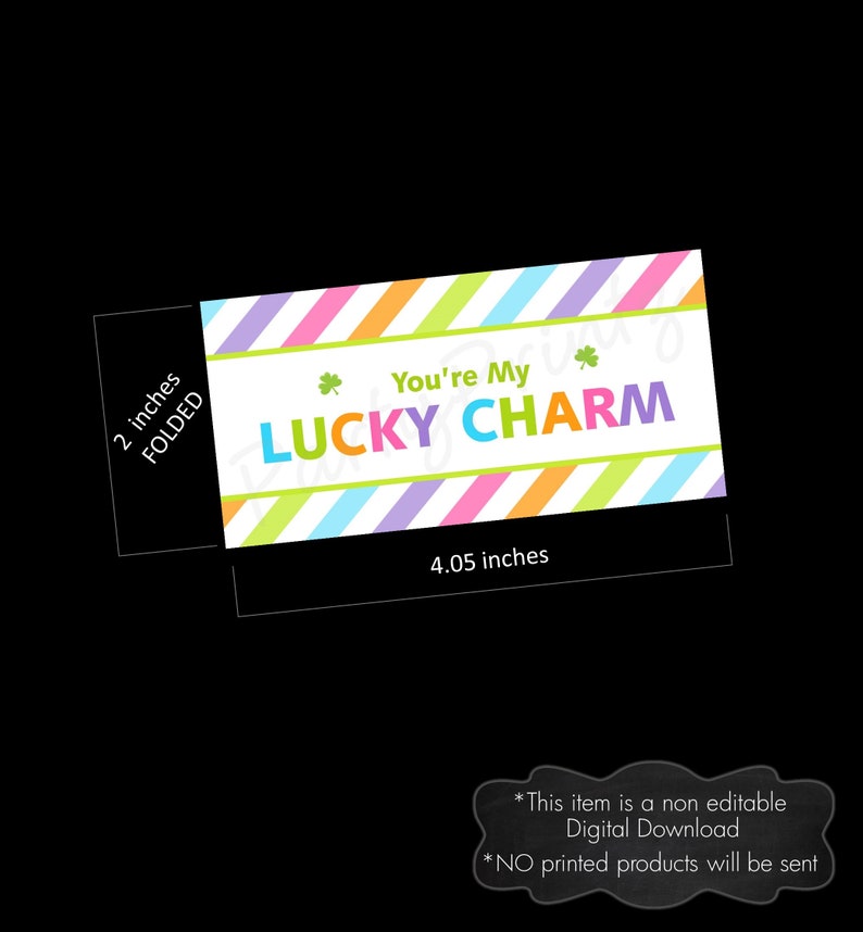 INSTANT DOWNLOAD - Printable Treat Bag Toppers - You're My Lucky Charm ...