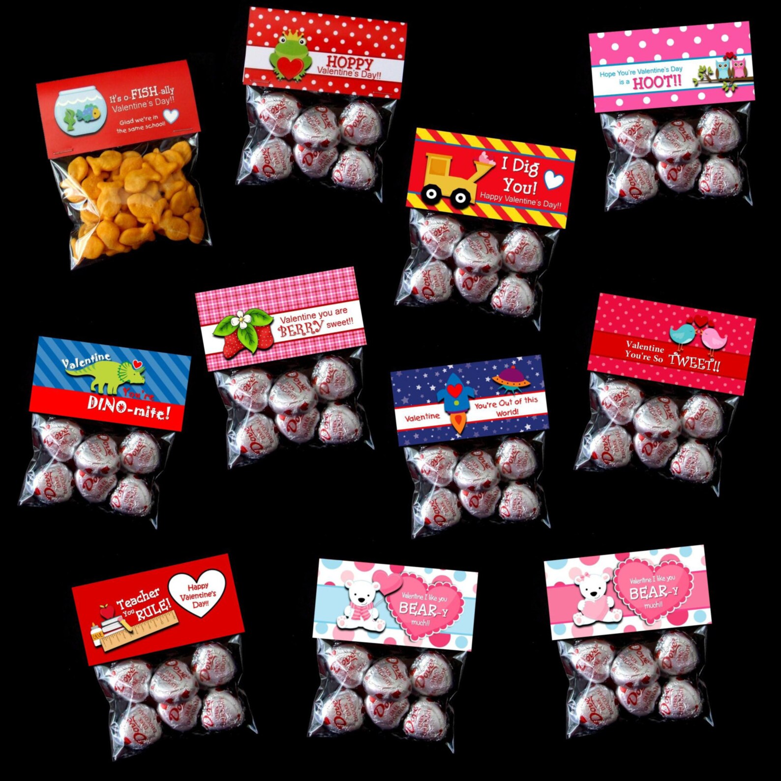 Valentine Printable Treat Bag Topper - INSTANT DOWNLOAD - Valentine's ...