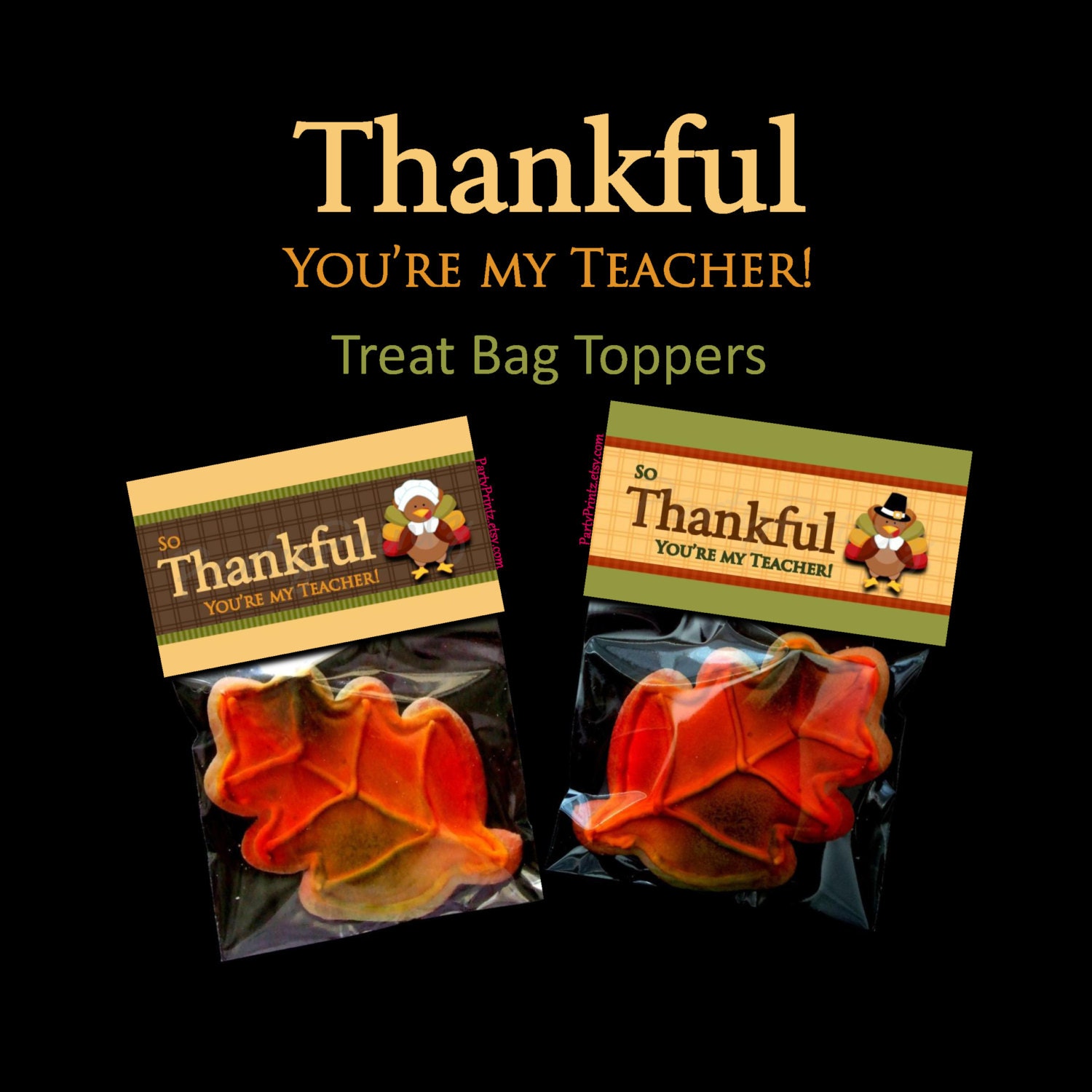 INSTANT DOWNLOAD - Thankful You're My Friend - Treat Bag Toppers - Fall ...