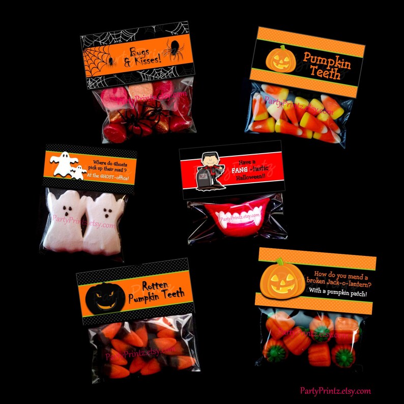 INSTANT DOWNLOAD - Rotten Pumpkin Teeth - Halloween Treat Bag Toppers ...