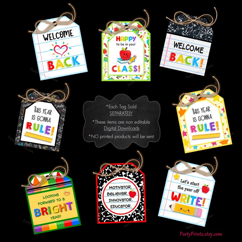 INSTANT DOWNLOAD - Printable - Tags - Happy to Be in Your Class- Back ...
