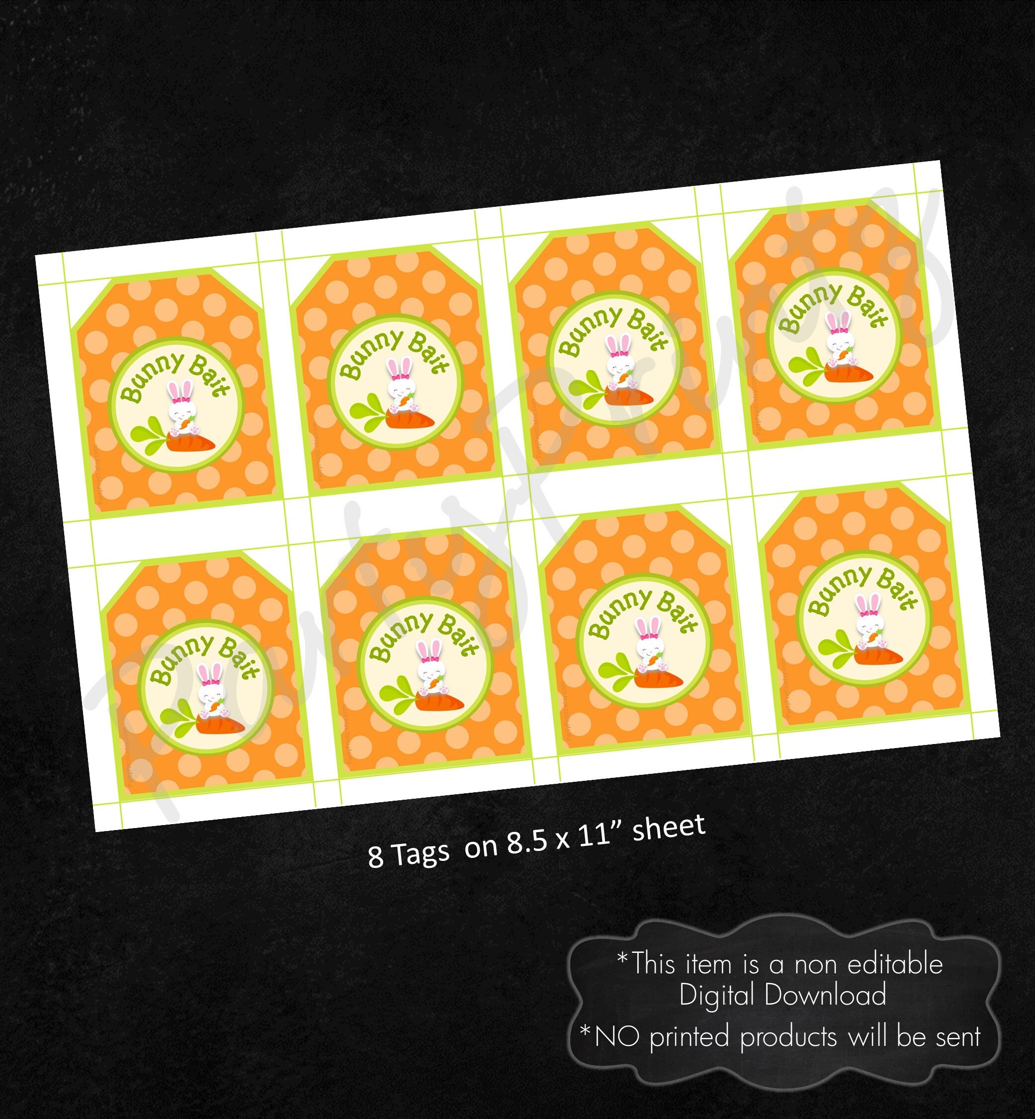 INSTANT DOWNLOAD Printable Tags Bunny Bait Easter Pdf | Etsy
