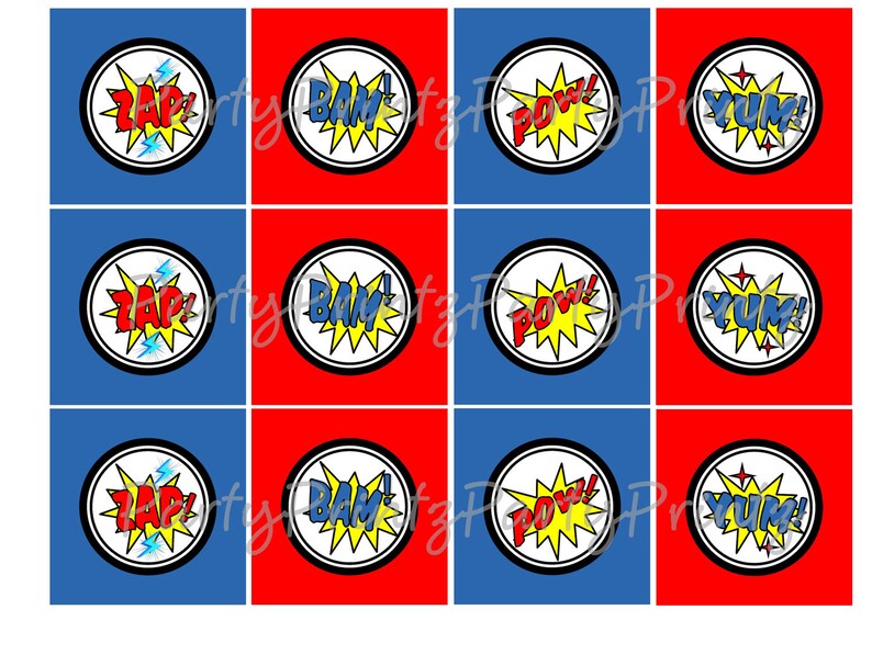 INSTANT DOWNLOAD - Printable Superhero Cupcake Toppers & Favor Tags - Etsy