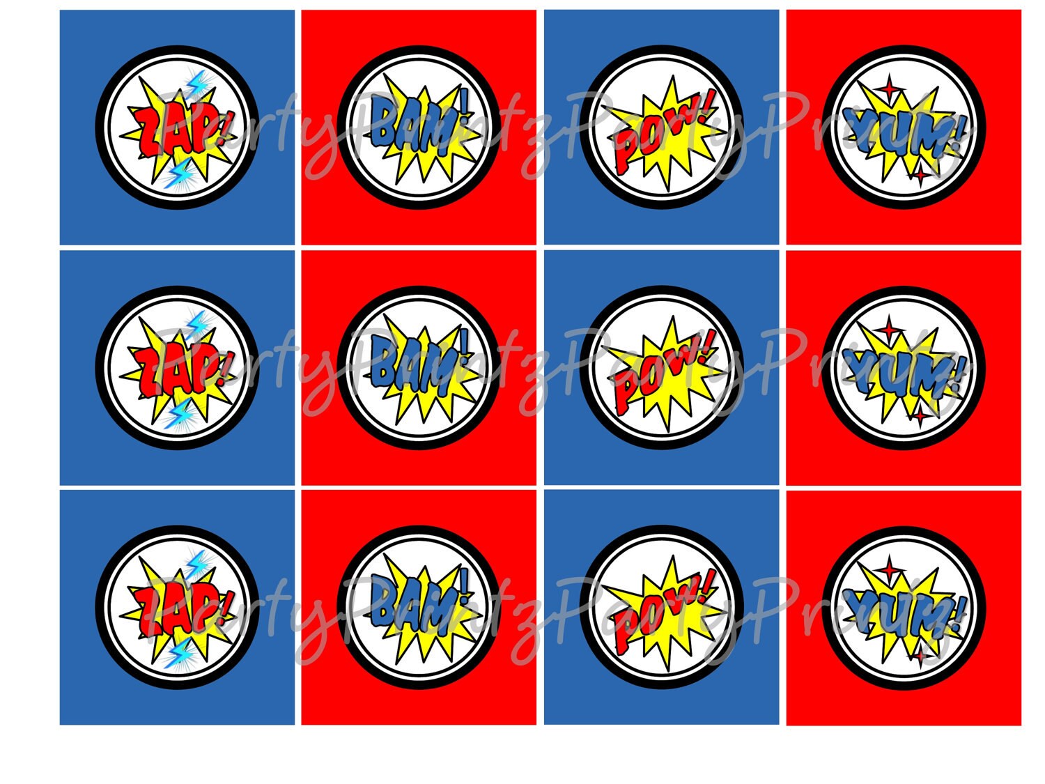 INSTANT DOWNLOAD - Printable Superhero Cupcake Toppers & Favor Tags - Etsy