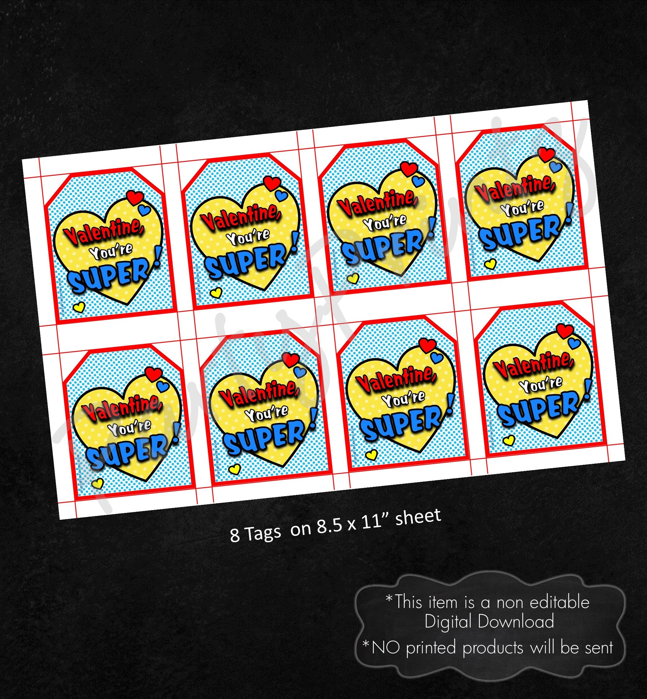 INSTANT DOWNLOAD Printable Tags Super Comic Book - Etsy