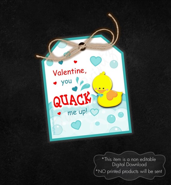 INSTANT DOWNLOAD - Printable - Tags - You QUACK Me Up - Rubber Duckie ...