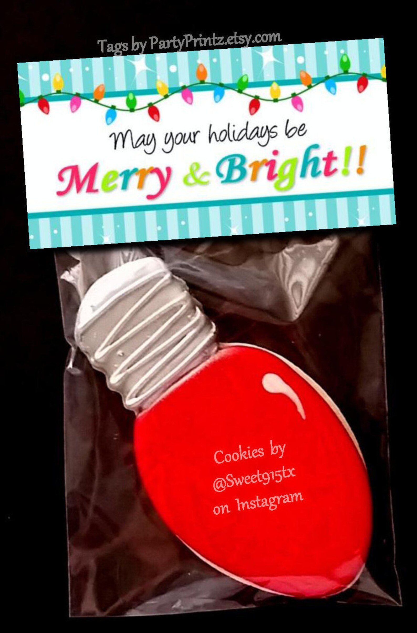 INSTANT DOWNLOAD Merry and Bright Treat Bag Toppers Blue - Etsy
