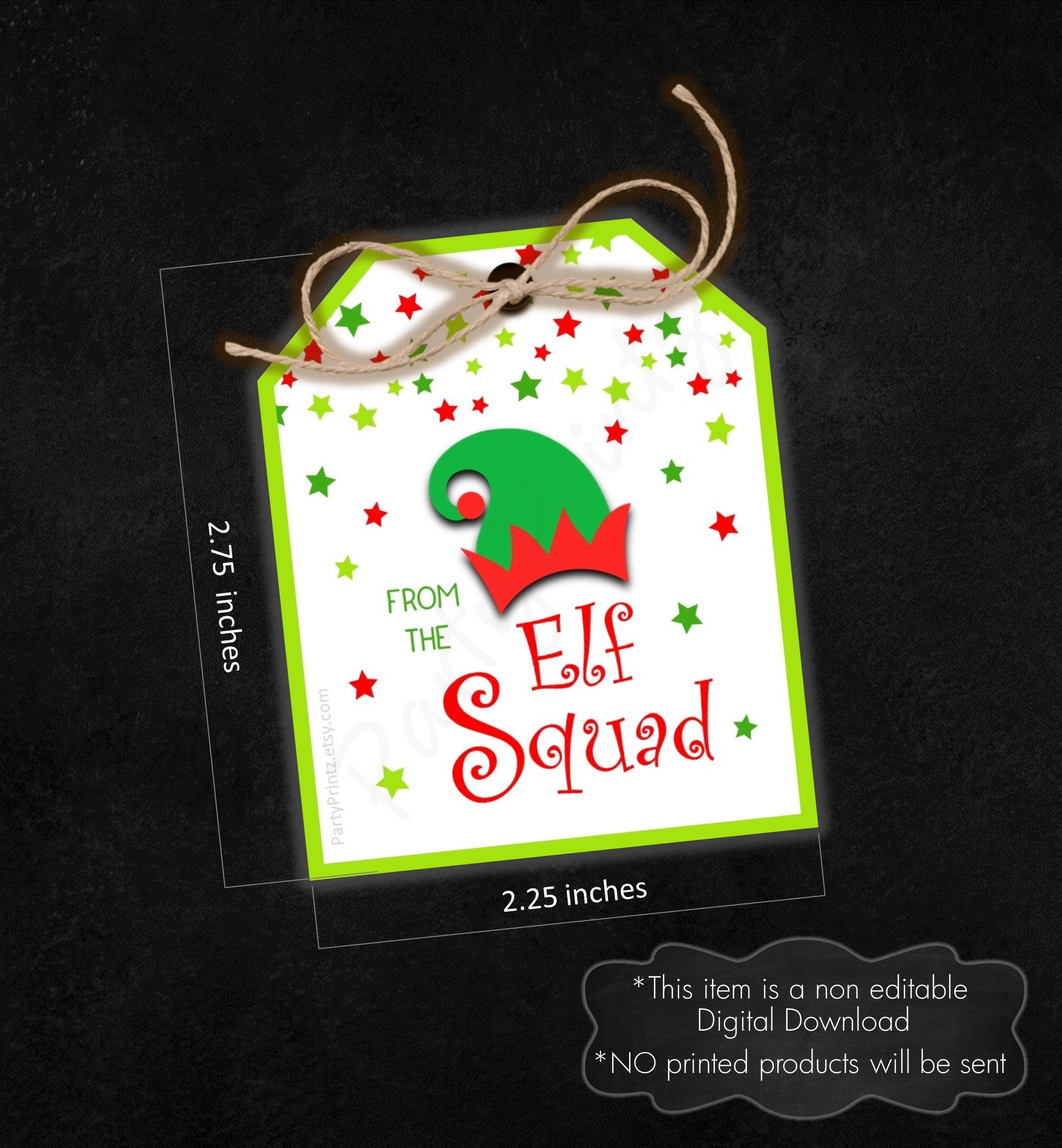 INSTANT DOWNLOAD - Printable - Tags - Christmas Elf Squad - Pdf - Jpg ...