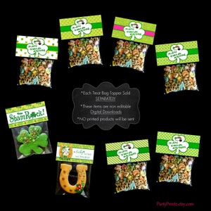 INSTANT DOWNLOAD - Printable St. Patrick's Treat Bag Toppers - Lucky ...