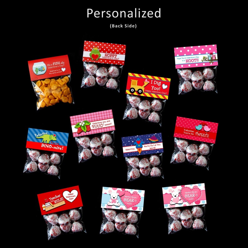 INSTANT DOWNLOAD Printable Valentine Treat Bag Toppers | Etsy