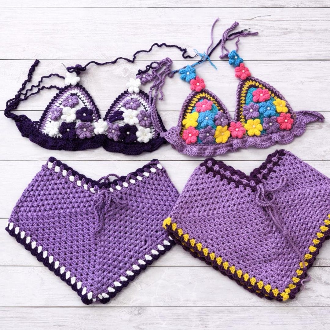 Crochet Daisy Bikini Top Pattern | Boho Flower Bikini | Festival ...