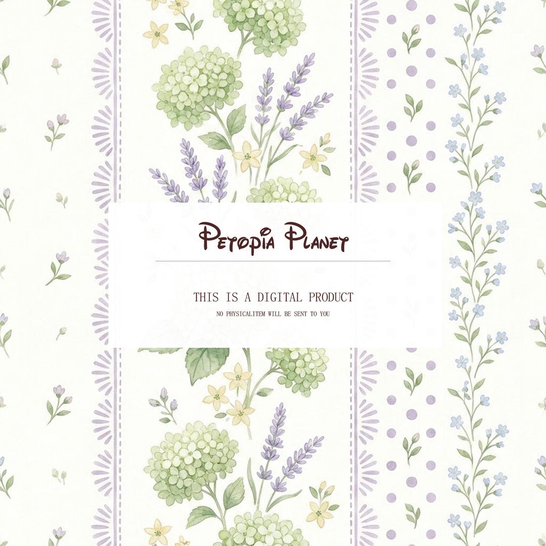 Watercolor Floral Stripe Seamless Pattern | Pink Rose & Blue Hyacinth ...