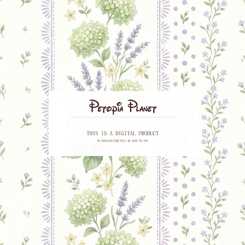 Watercolor Floral Stripe Seamless Pattern | Pink Rose & Blue Hyacinth ...