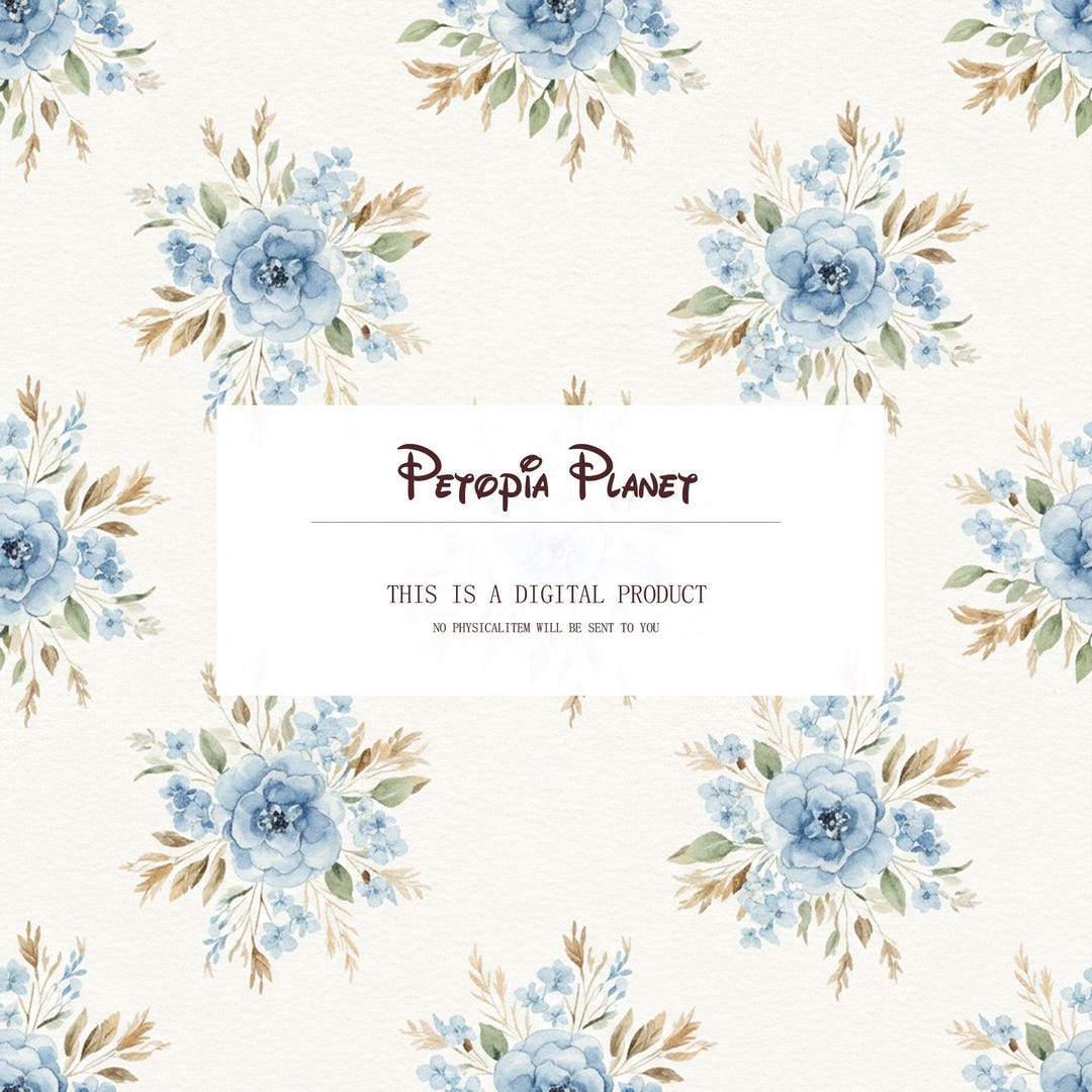 Bohemian Blue Watercolor Floral Seamless Pattern | Blue Flower Repeat ...
