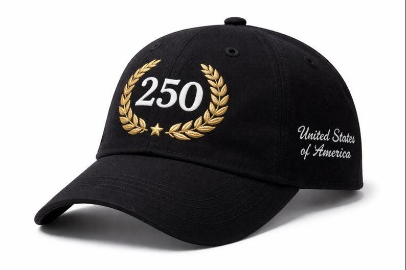 Custom 250 Anniversary Embroidered Hat With Laurel Design, United ...
