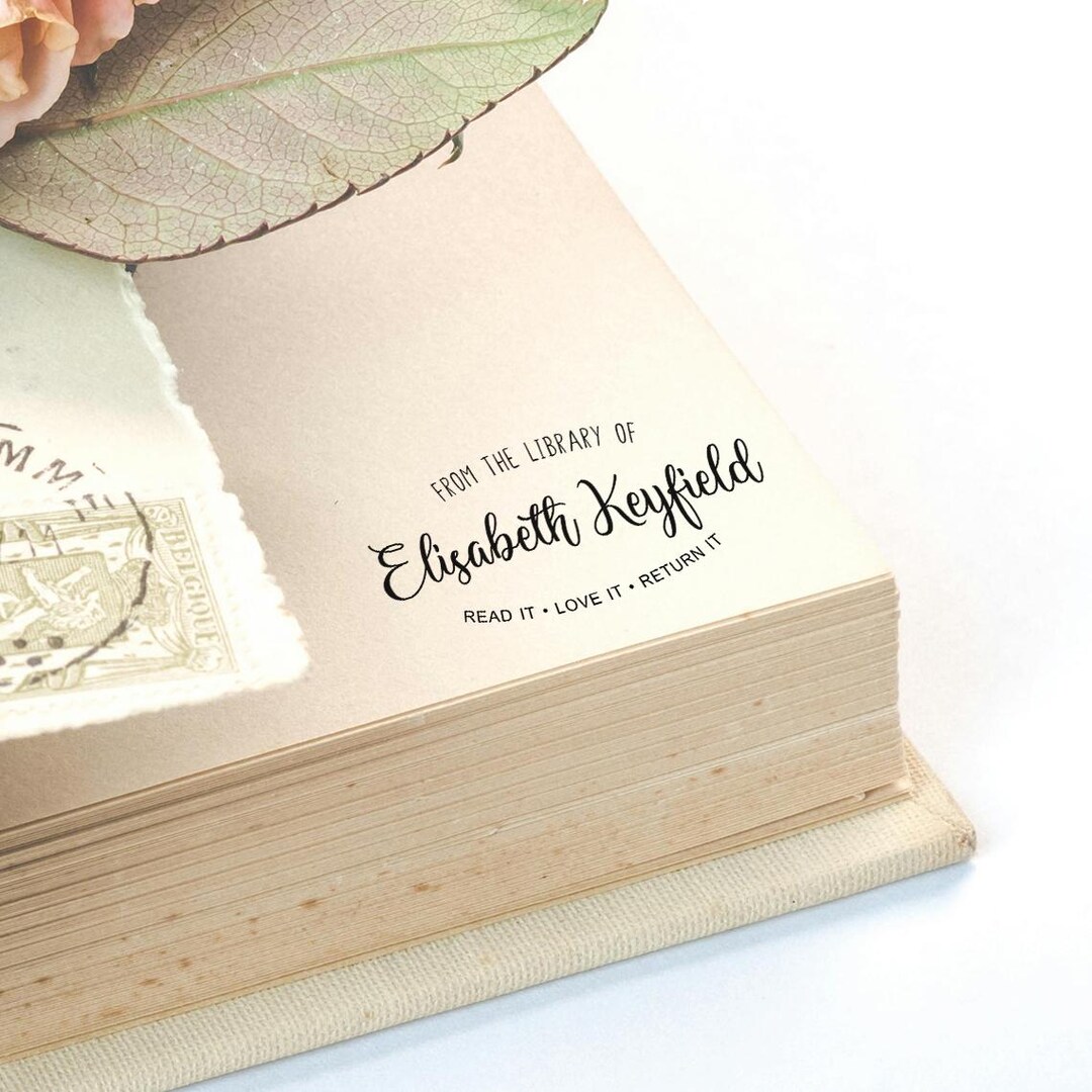 Custom Library Book Stamp | Personalized Book Lover Gift - Etsy