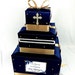 Navy Blue and Gold Card Box for Baptism, Christening, Holy First ...