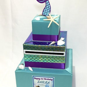 Mermaid Themed Card Box and Matching Guest Book for Mermaid Themed ...