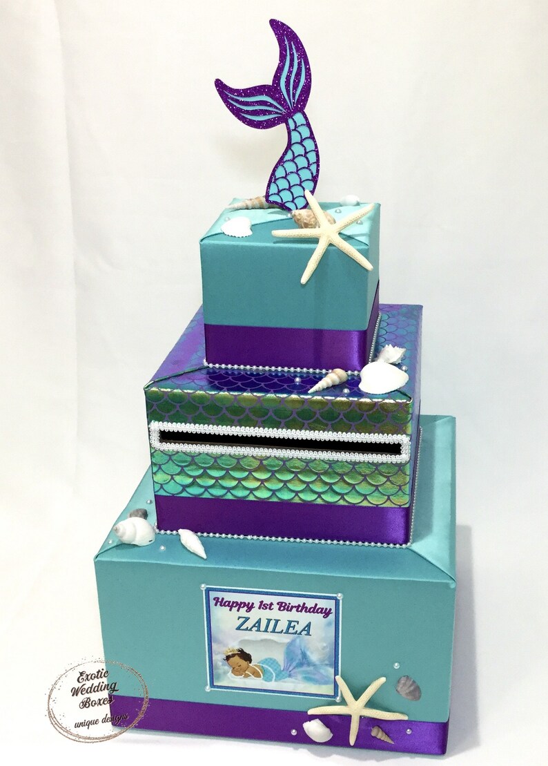 Mermaid Themed Card Box and Matching Guest Book for Mermaid - Etsy