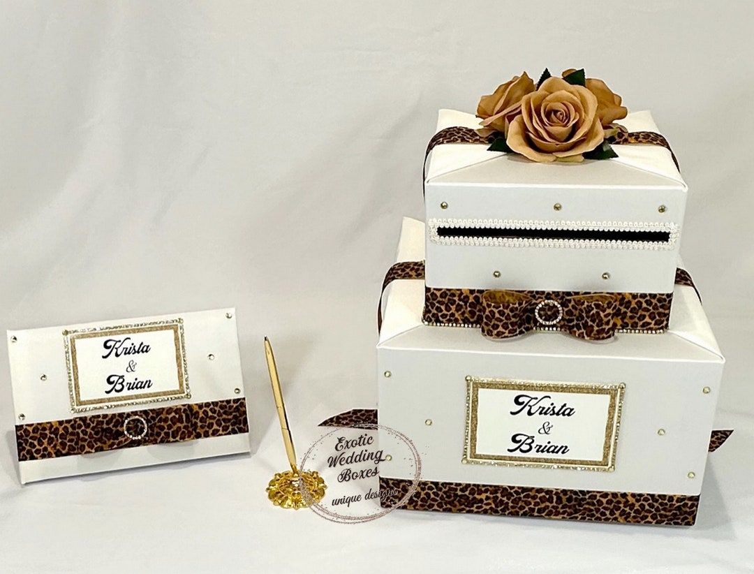 Cheetah Themed Card Box, Guest Book - Etsy