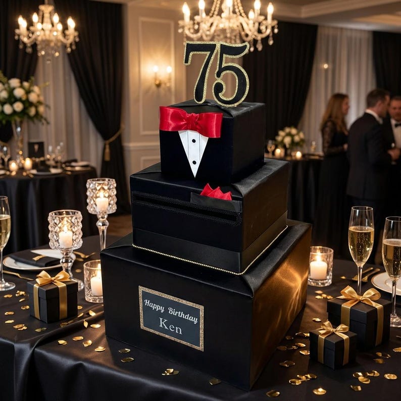 Gentleman Gift Card Box – Birthday Card Holder, Elegant Party ...