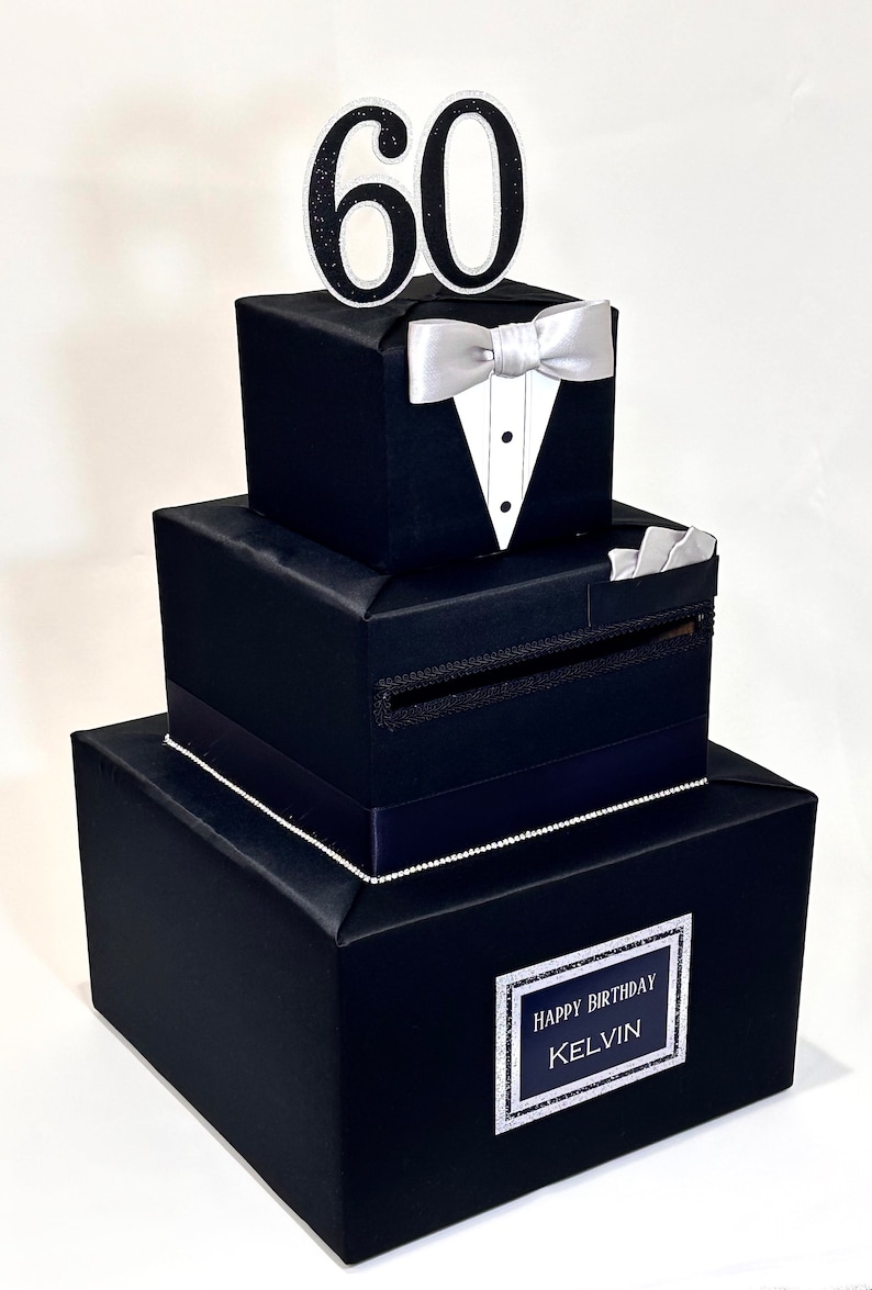 Tuxedo Birthday Card Box | Elegant Gift Card Holder, Men's Party Decor ...