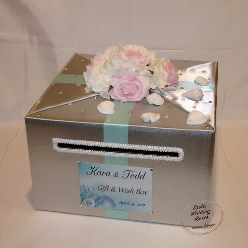 Beach Ocean-seashells Theme Wedding Card Box-any Colors - Etsy