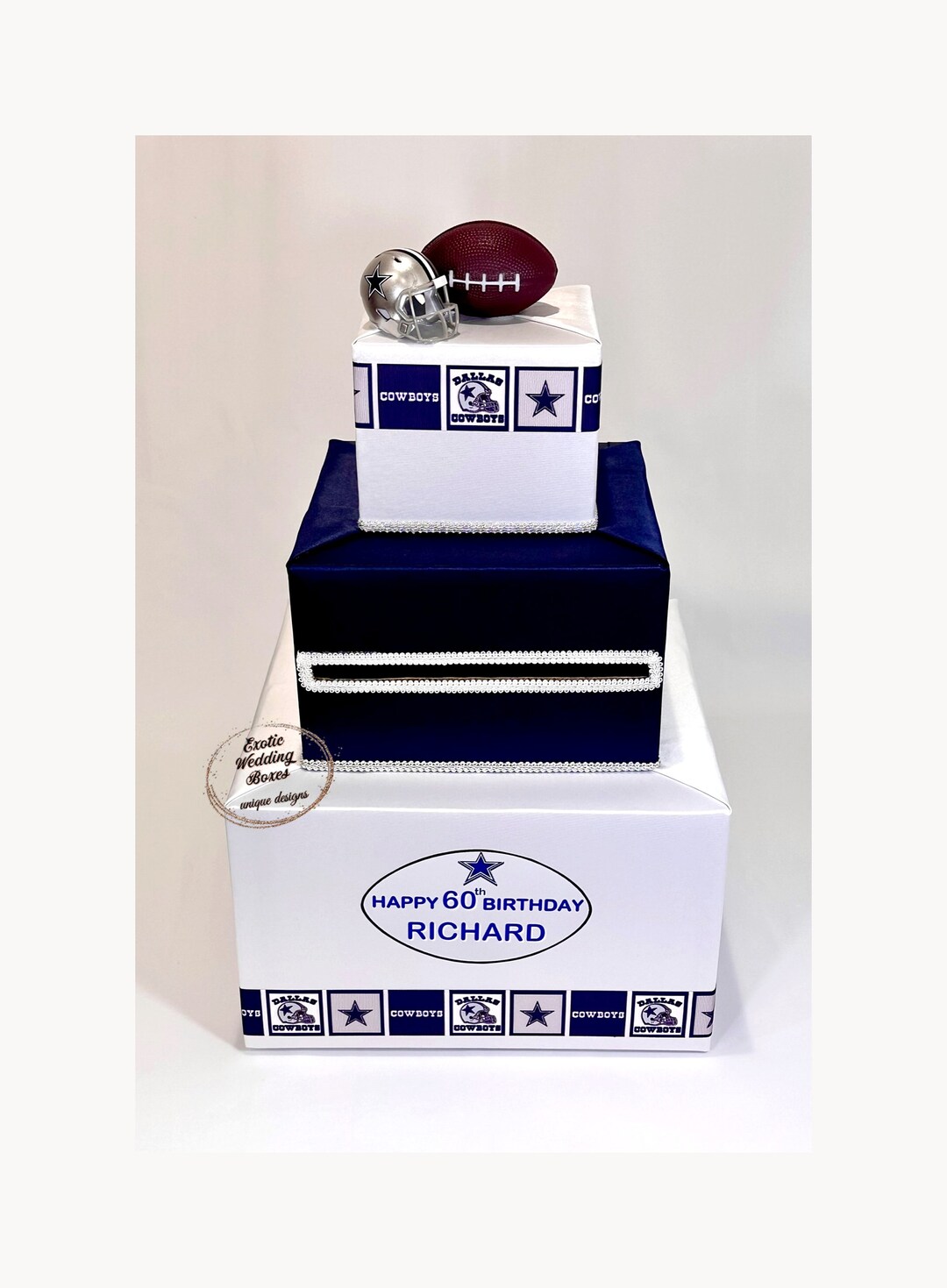 FOOTBALL Theme Card Box- Any Team Can Be Requested - Etsy