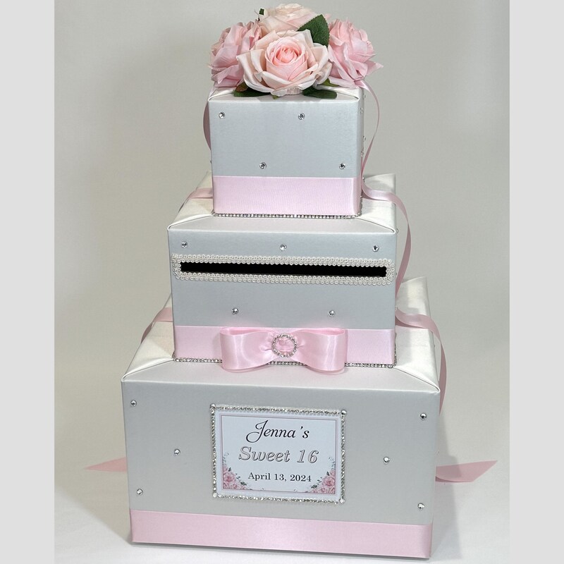 Pink Card Box - Etsy