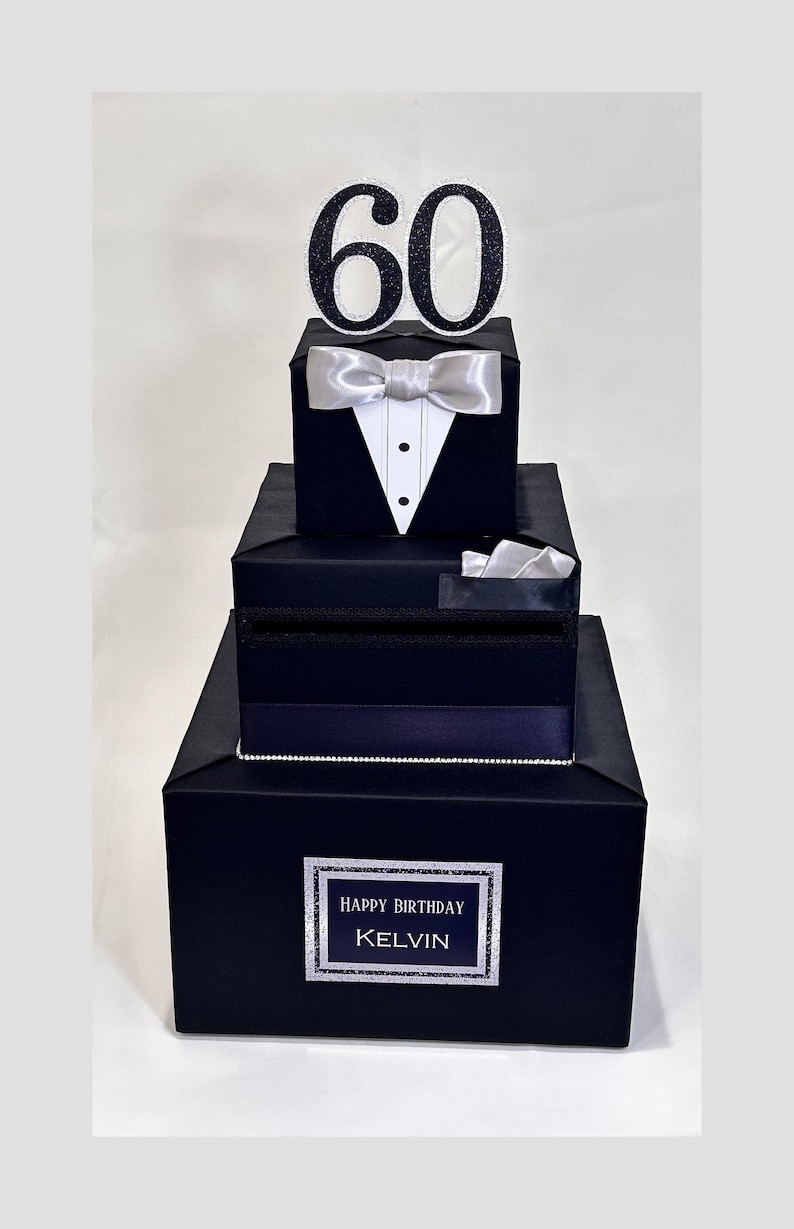 Tuxedo Birthday Card Box | Elegant Gift Card Holder, Men's Party Decor ...
