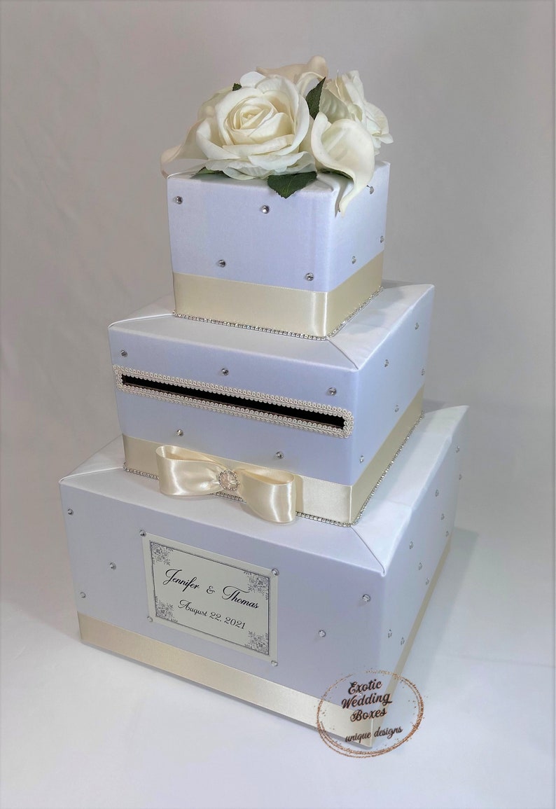 Elegant Custom Made Wedding Card Box-white-ivory any Color - Etsy