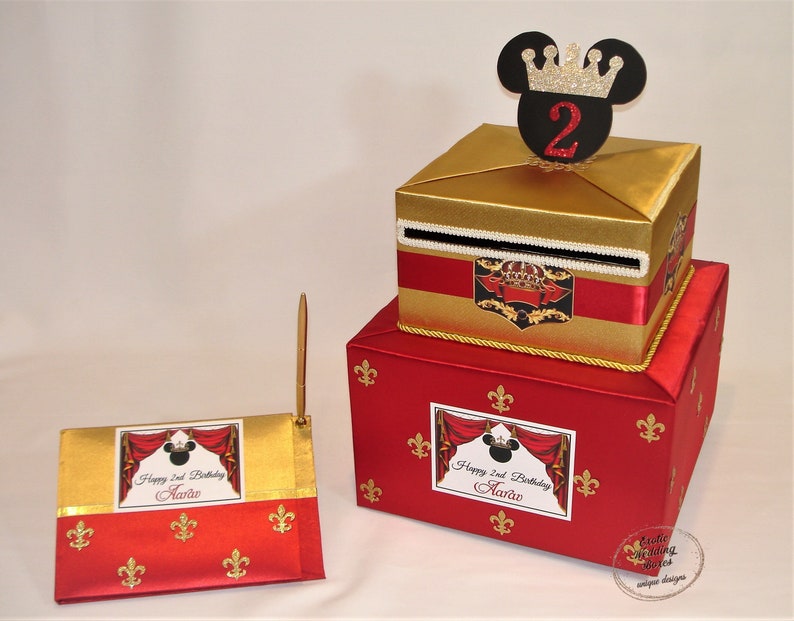 Prince Mickey Mouse Royal Theme Card Box and Matching Guest - Etsy